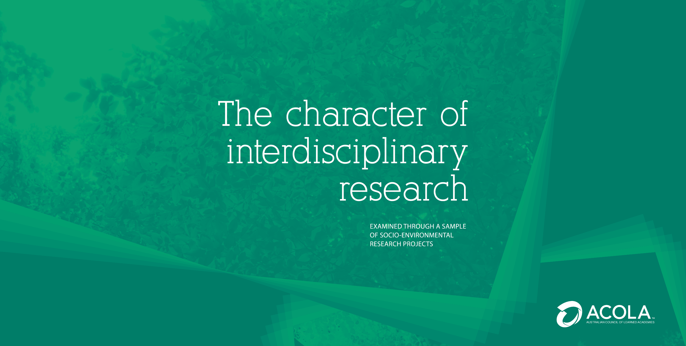 Phase 2: The Character of Interdisciplinary Research – ACOLA